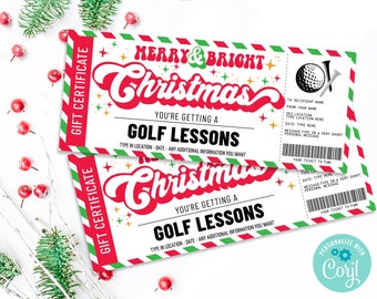 Golf Lessons Printable Voucher - Etsy
