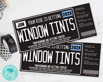 Birthday Window Tinting Certificate - Etsy