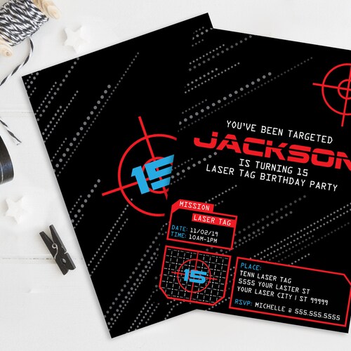 Laser Tag Invitation Laser Tag Invite Instant Download Laser - Etsy