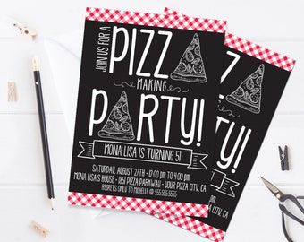 Pizza Party Invitation, Pizza Invitation, Pizza Birthday Invite, Pizza ...