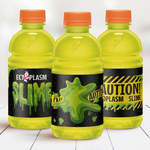 Slime Party Bottle Wrappers Set of 3 Ghost-buster - Etsy