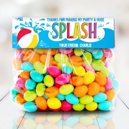Pool Party Splish Splash Favor Tag Thank You Tags Birthday - Etsy