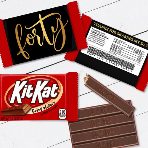 EDITABLE 40th Birthday Chocolate Candy Bar Wrapper - Etsy