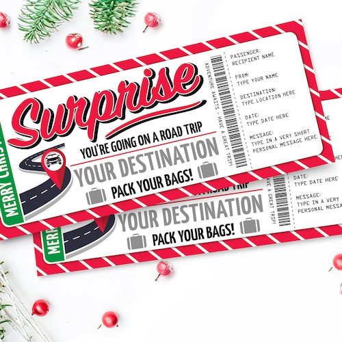 Printable Adventure Trip Ticket Surprise Vacation Ticket - Etsy