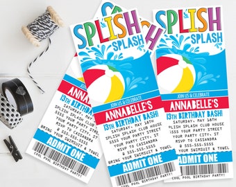 Pool Party Ticket - Etsy