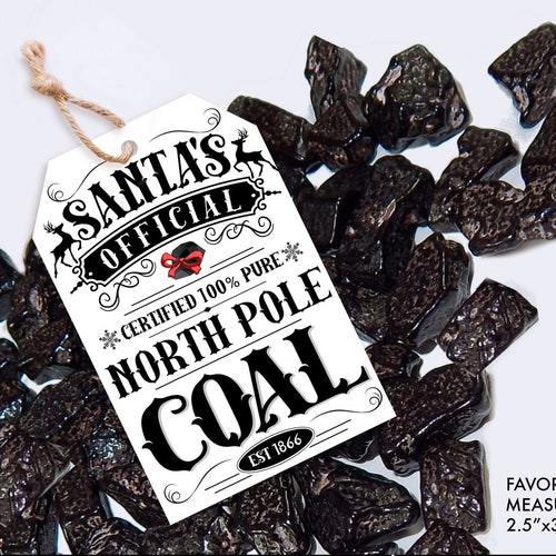 Christmas Coal Favor Tag Santa's North Pole Coal - Etsy