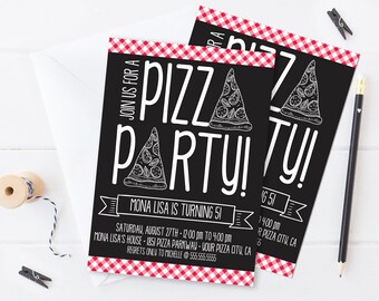 Pizza Party Invitation Pizza Birthday Party Pizza Party | Etsy