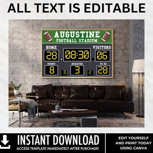Football Scoreboard 48"x36" Party Sign/poster, Scoreboard Party Sign ...