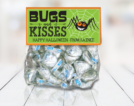 Bugs & Kisses Treat Bag Topper - Halloween Party,Halloween Favor,4 ...