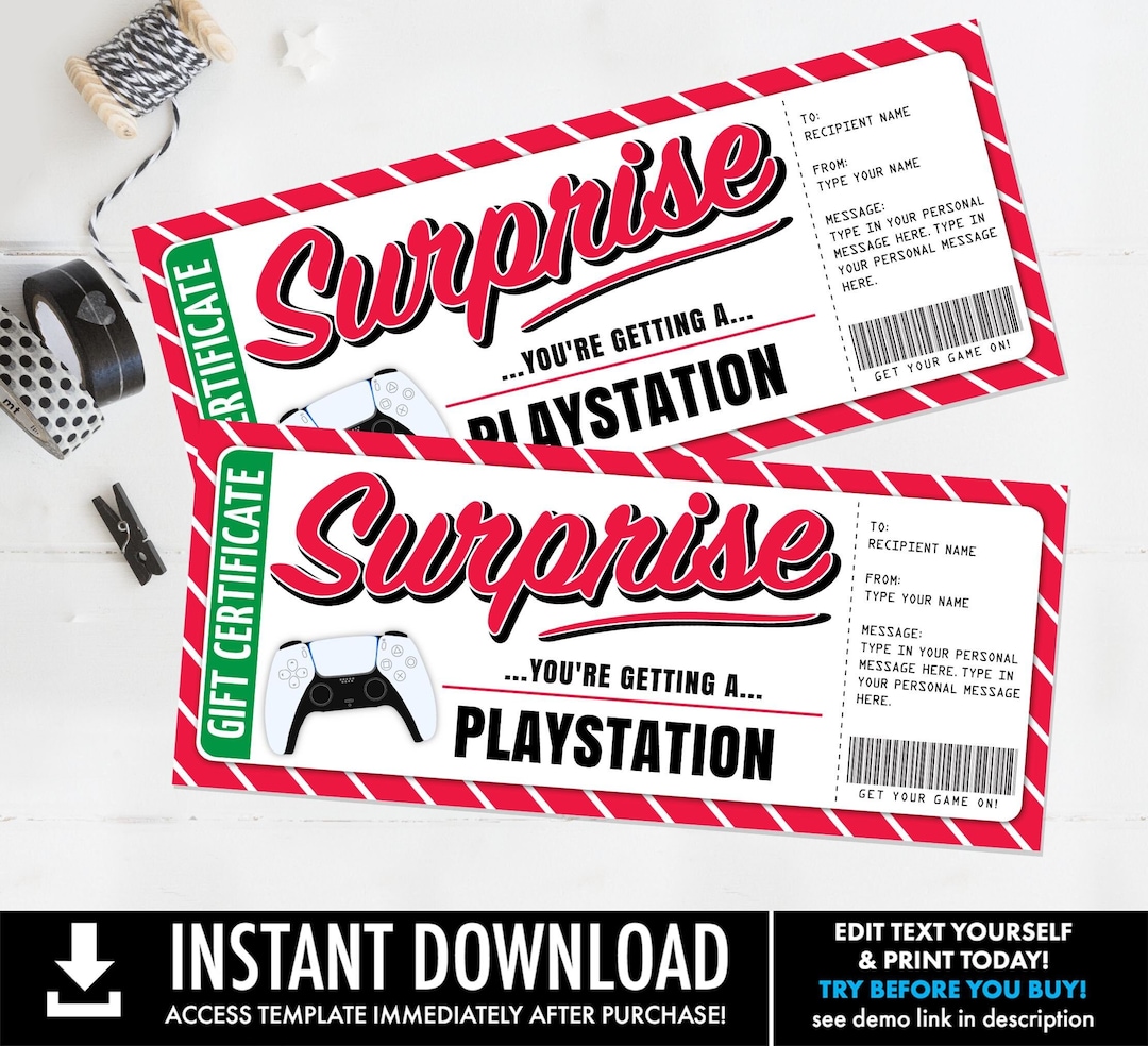 Surprise Video Game Gift Certificate, Christmas Gift for Gamer Teen ...