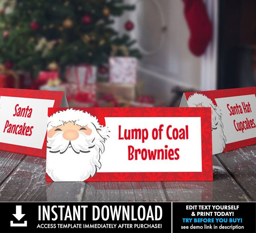 Santa Food Labels Santa Party Santa Baby Santa Breakfast - Etsy