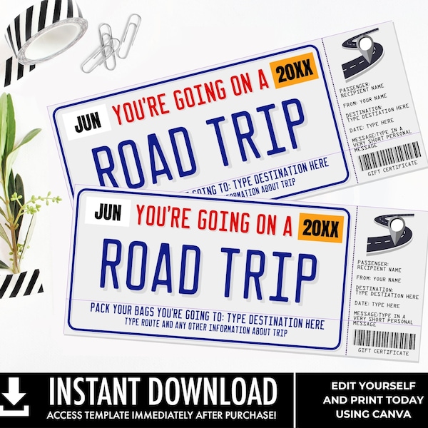 Road Trip Ticket - Etsy