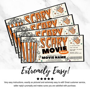 Halloween Scary Movie Night Mini Tickets, Spooky Movie Night Party ...