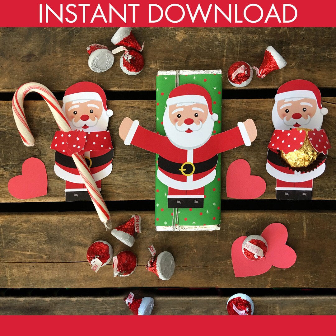 Santa Christmas Treat Hugger, Santa Candy Wrappers, Stocking Stuffers ...