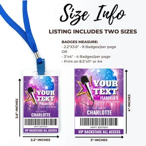 Rockstar (your Text) VIP Badge,party Like a Rock Star,rock N Roll ...