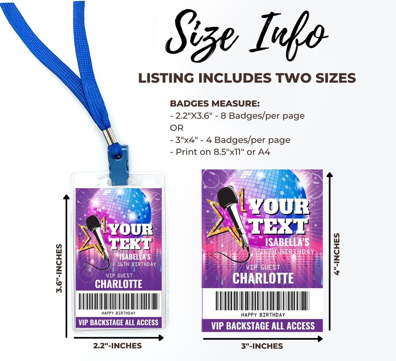 Rockstar (your Text) VIP Badge,party Like a Rock Star,rock N Roll ...
