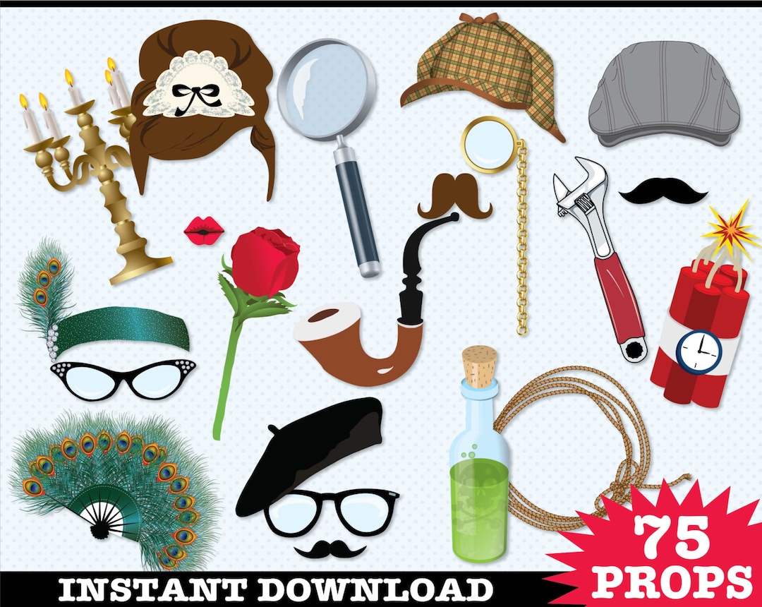 Detective - Murder Mystery Photo Booth Props - Clue Birthday Party, Who ...
