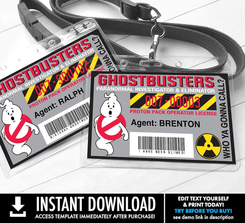 ID Badges Ghost Movie Inspired I.D. Badge Birthday Party - Etsy