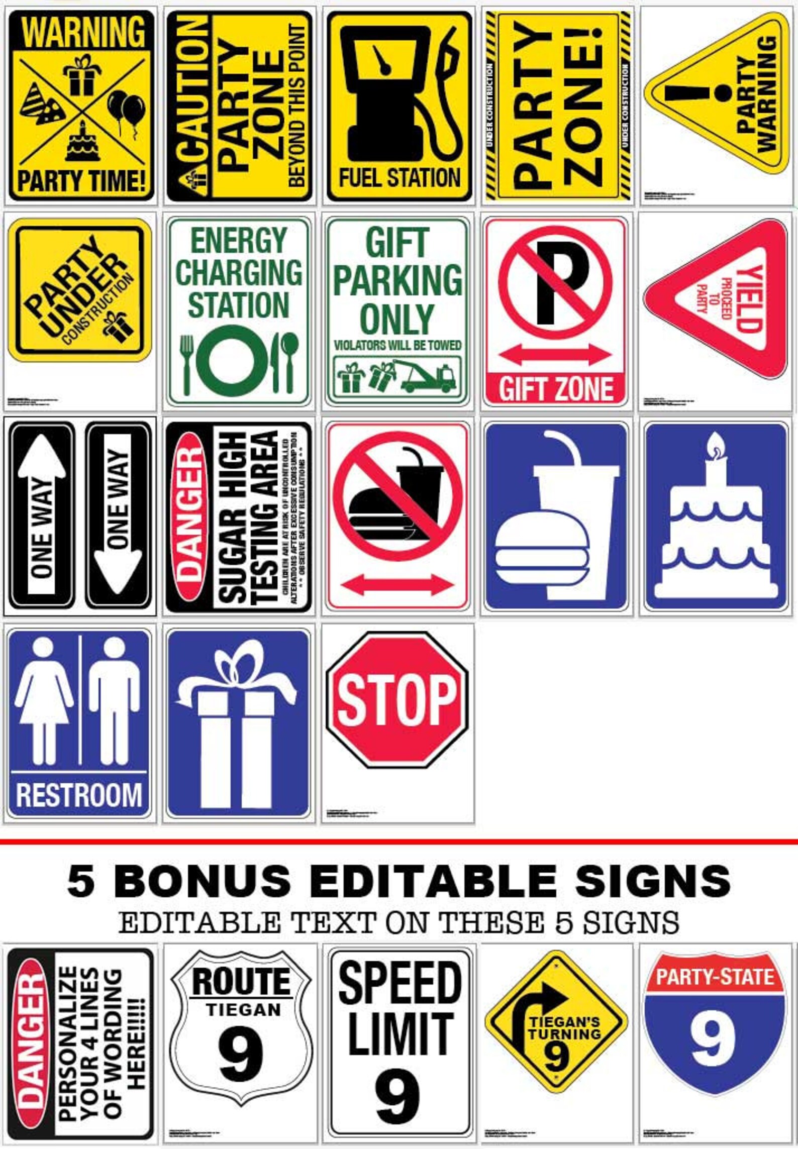 Race Car Party Traffic Signs Construction Party Cars Party - Etsy Canada