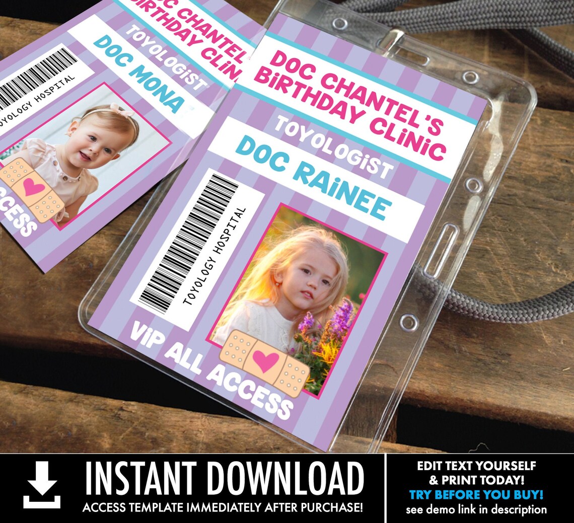 Doc Badges Doctor Party Doc Passes Doc Birthday Party | Etsy