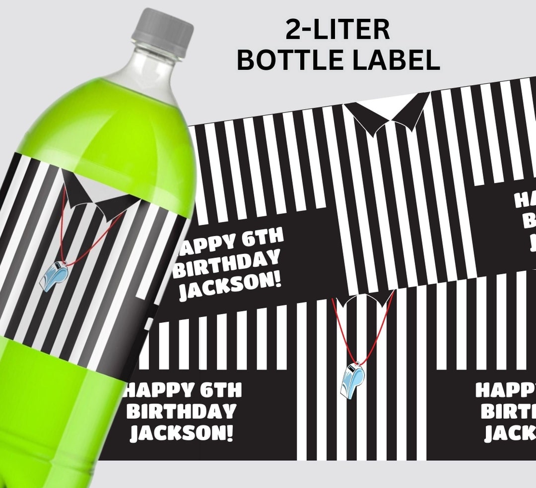 Referee 2 Liter Bottle Label, Soda Bottle Drink Label, Football ...
