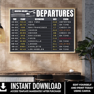 Airplane Party 36"x24" Poster - Departure Sign, Airport Terminal Sign ...