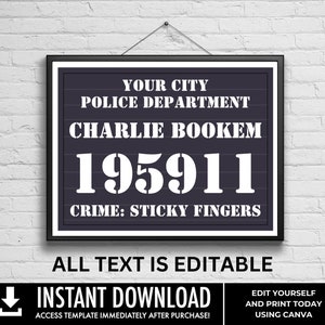 Mugshot Board Mini Sign, Police Slate Sign,police Party,spy,secret ...