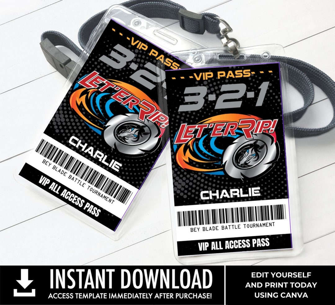 Blade Tournament I.D. Badges, Blade Inspired VIP Badges, All Access ...