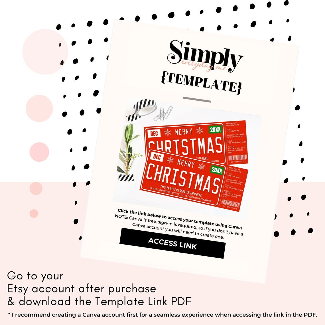 Christmas Car Gift Certificate, Car Gift Voucher, Car Detail, Window ...