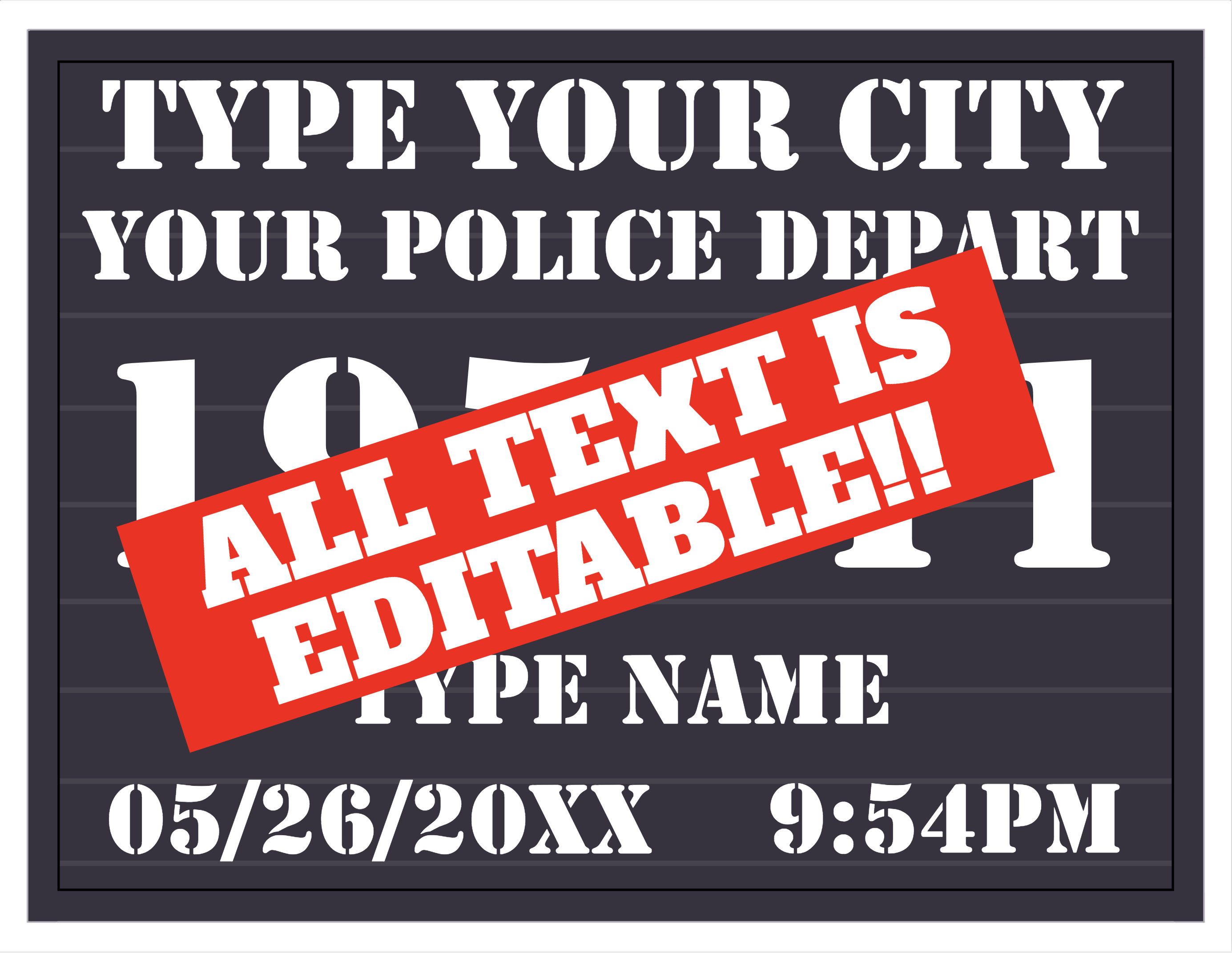 Mugshot Board - Police Slate Sign - Police Party, Cops & Robbers, Spy ...