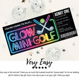 Mini Golf Gift Certificate, Miniature Golf Surprise Gift Voucher | Edit ...