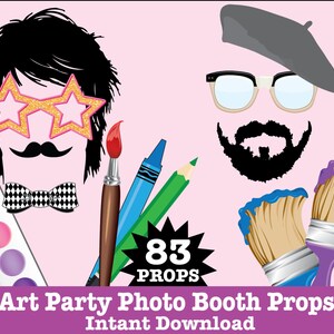 Art Party Photo Booth Props - Rainbow Party, Artist Party, Painting ...