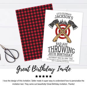 Axe Throwing Party Invitation - Bad Axe Birthday,axe Throwing Invite ...