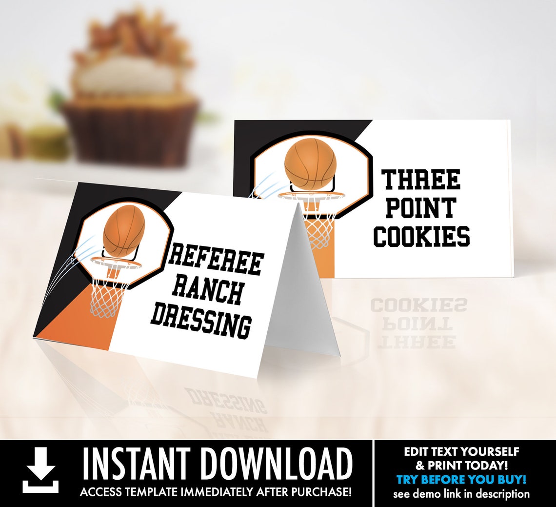 Basketball Food Labels Basketball Birthday Party Table - Etsy