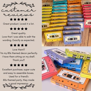 Cassette Tape Box 7 EDITABLE Boxes, Gift Card Holder, Party Favor Boxes ...