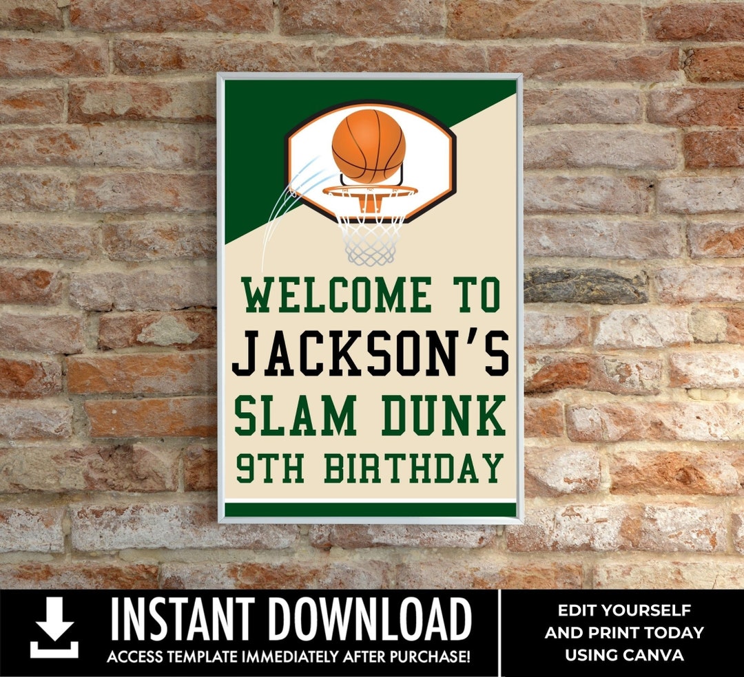 Basketball 24x36 Welcome Party Sign Basketball Party, Basketball ...