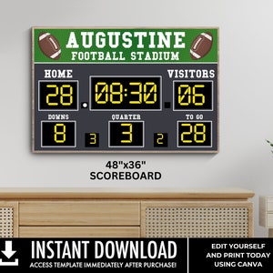 Football Scoreboard 48"x36" Party Sign/poster, Scoreboard Party Sign ...
