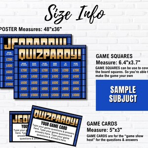 Printable Jeopardy Game Show Party Poster Set, Game Show 48"x36" Poster ...
