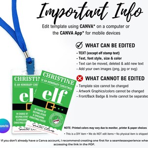 Christmas Elf Badge - Honorary Elf Badge, Elf Surveillance, Santa's ...