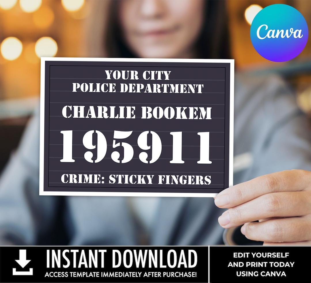 Mugshot Board Mini Sign, Police Slate Sign,police Party,spy,secret ...