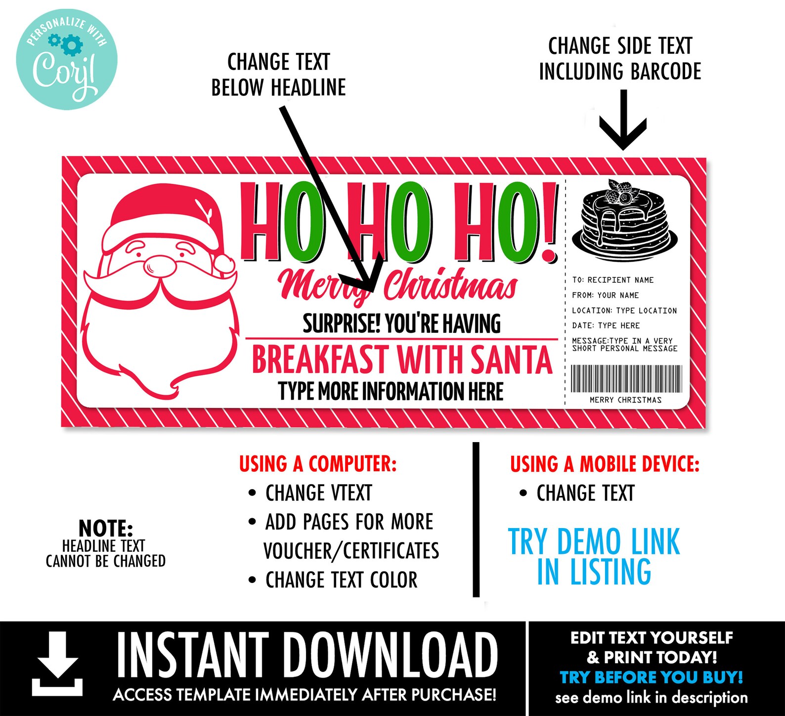Breakfast With Santa Ticket, Pancakes With Santa, Photos With Santa ...