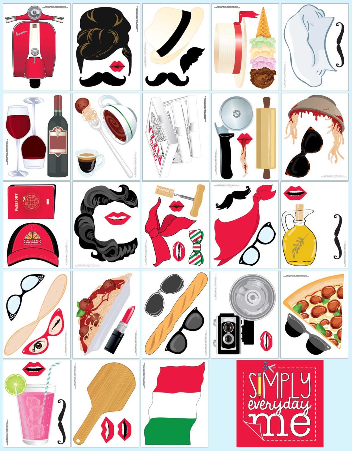 Pizza Photo Booth Props Pizza Party Pizza Delivery Baking - Etsy Canada