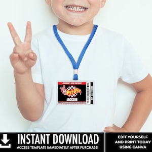 Pit Crew Badge, Cars Birthday Party, VIP All Access Badge, Pit Crew ID ...