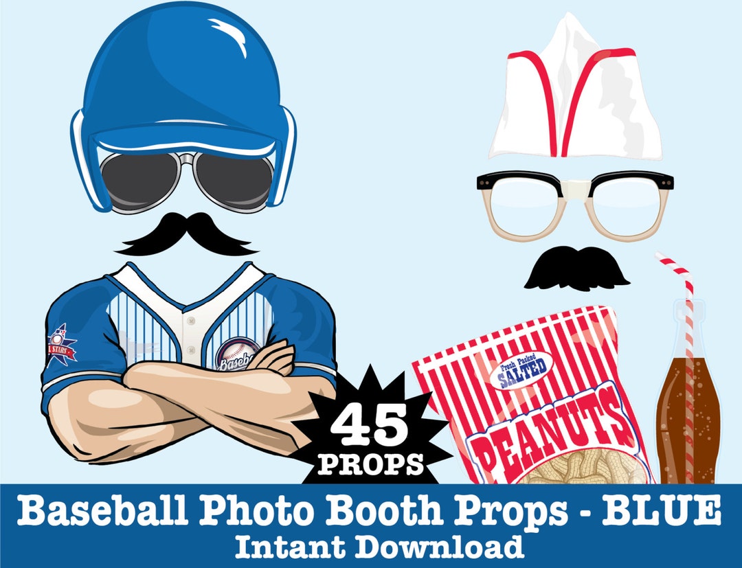 Baseball Photo Booth Props, Retro Baseball Party, Baseball Birthday ...