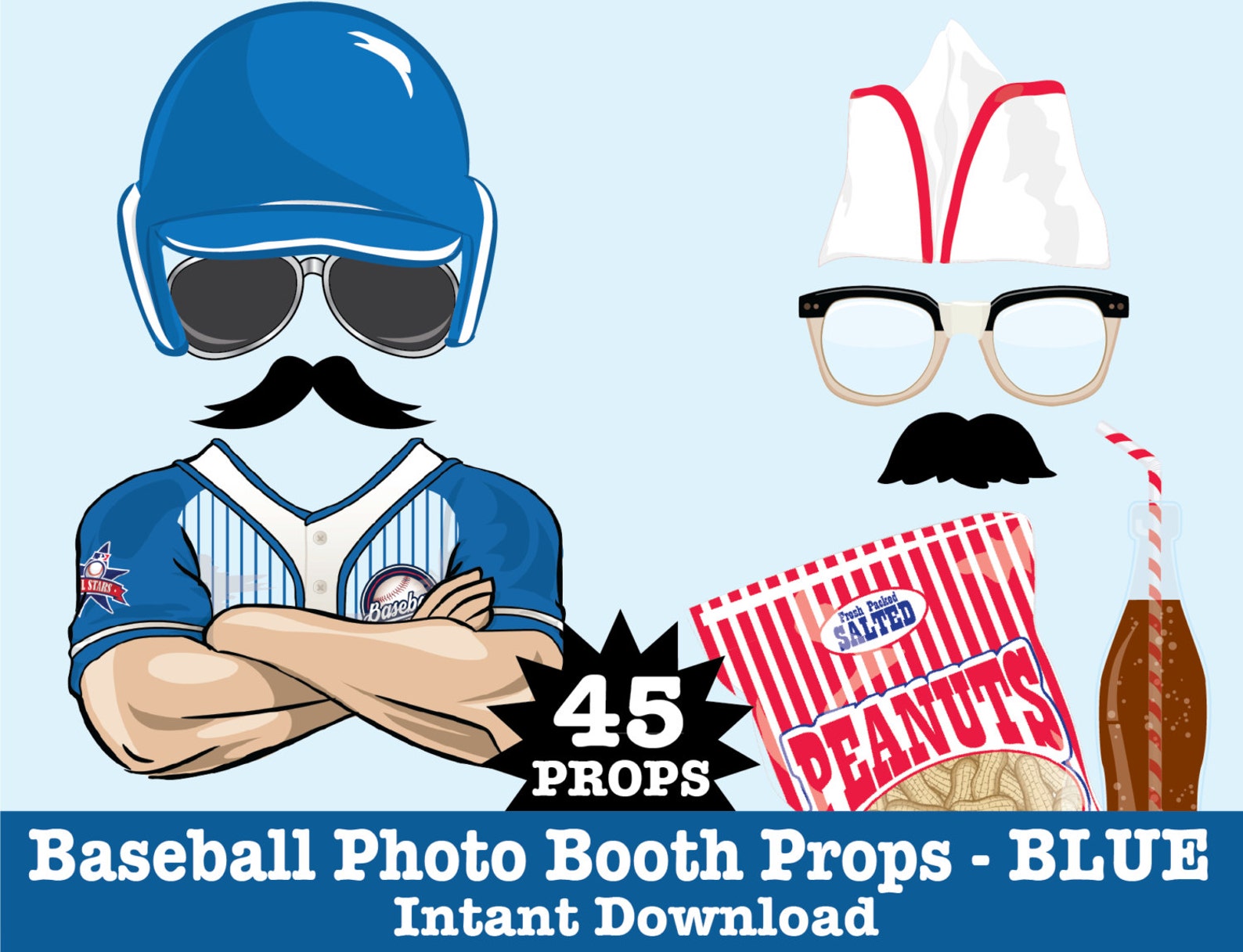 Baseball Photo Booth Props Retro Baseball Party Baseball | Etsy