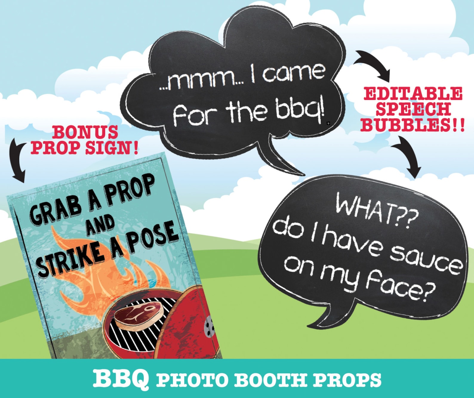 BBQ Photo Booth Props - I Do Bbq, Babyq Shower, Bbq Birthday, Bbq ...