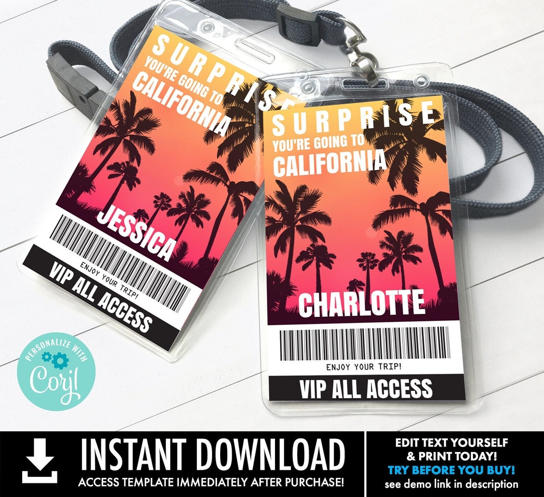 Surprise Travel VIP Badge - Travel All Access Pass,airplane Badge ...