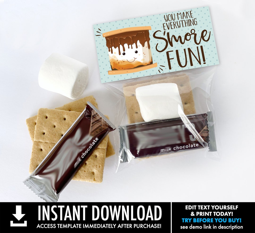 S'more Party Favor Bag Topper - You Make Everything S'more Fun, S'more ...
