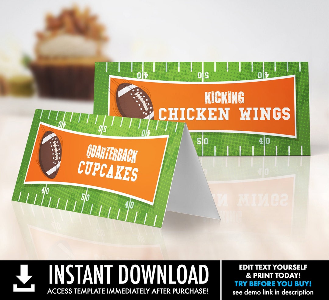 Football Food Labels - Football Birthday, Tailgate,super-bowl, Bowl ...