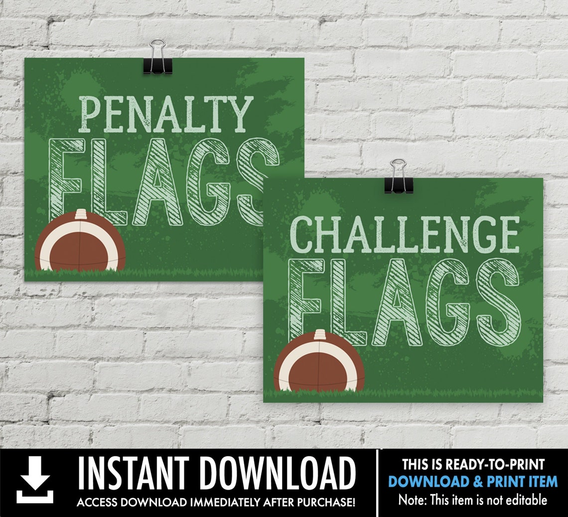 Football Penalty Flags & Challenge Flags 8 X 10 - Etsy